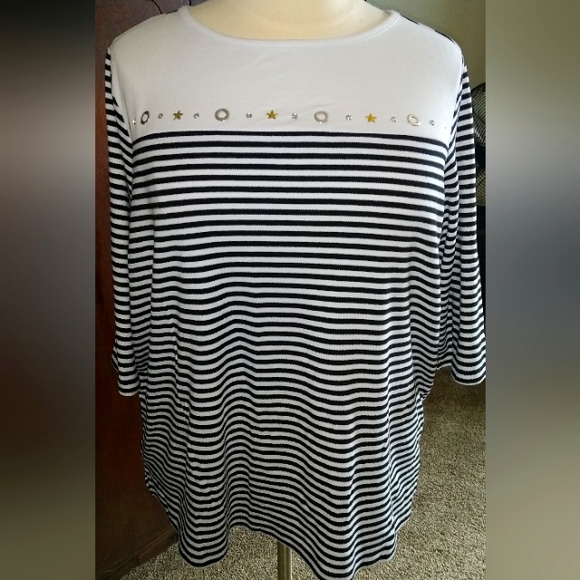 Quacker Factory | Tops | T5 23 Sleeve Quacker Factory Knit Blouse ...